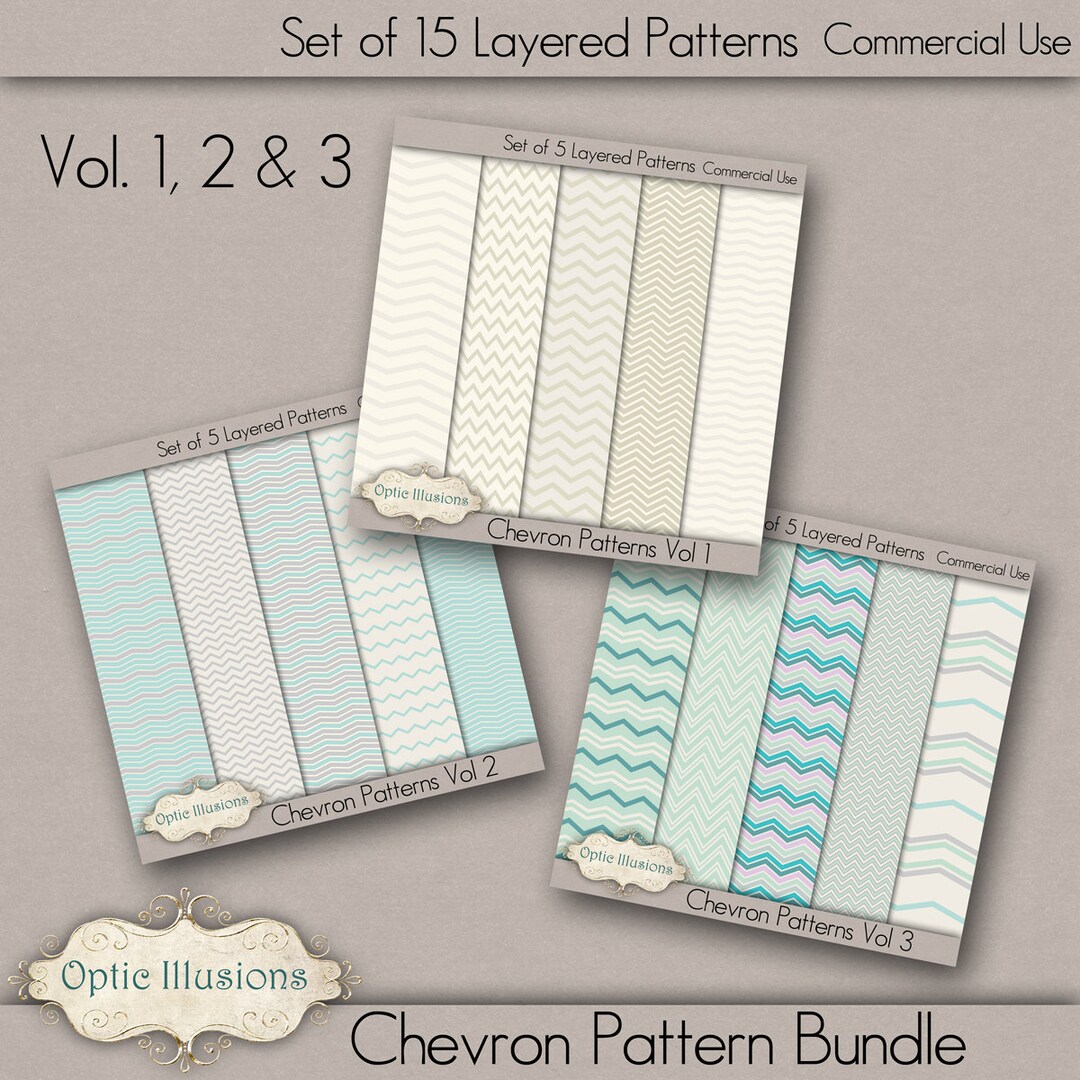CHEVRON PATTERN - BUNDLE - Vol 1, 2 & 3 - Cu - Commercial Use - 15 ...