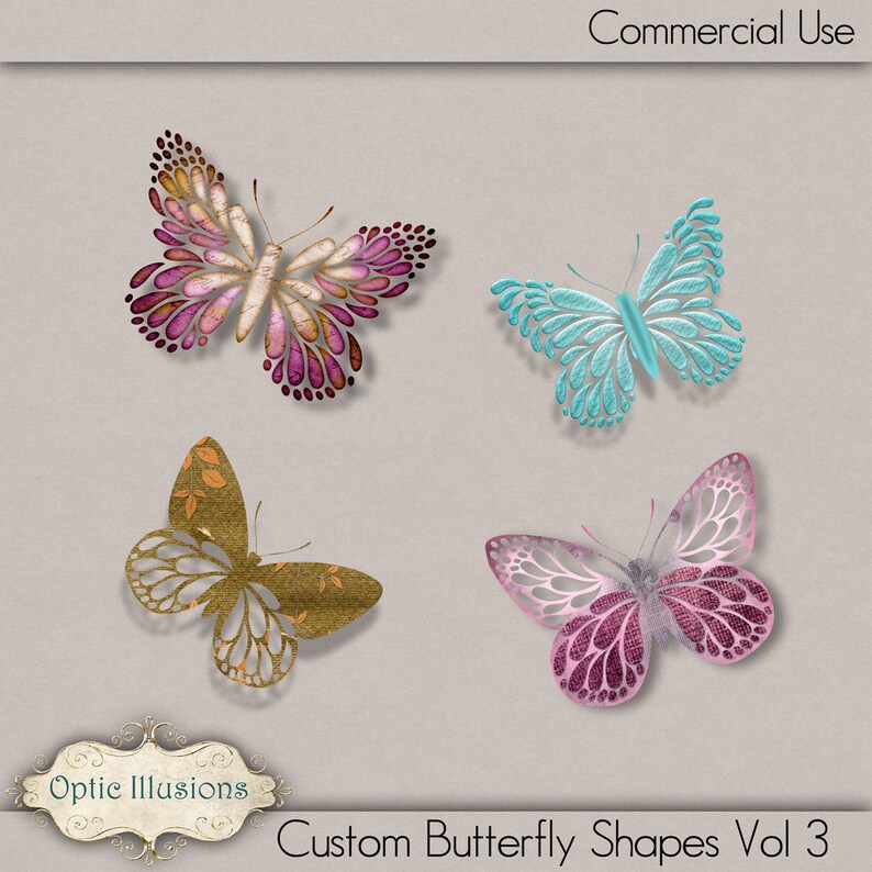 Custon Shapes - Butterflies - - Vol 3 - Cu - for Commercial and ...