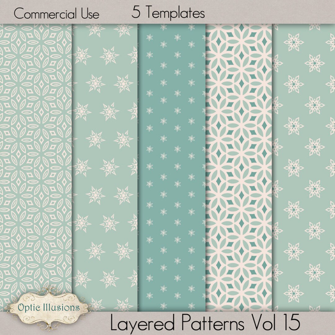 Layered Patterns - Vol 15 - Digital Scrapbooking Overlays - Commercial ...