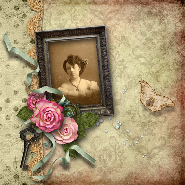 PAPER ROSES Digital Scrapbooking Kit 18 Beautiful Papers - Etsy