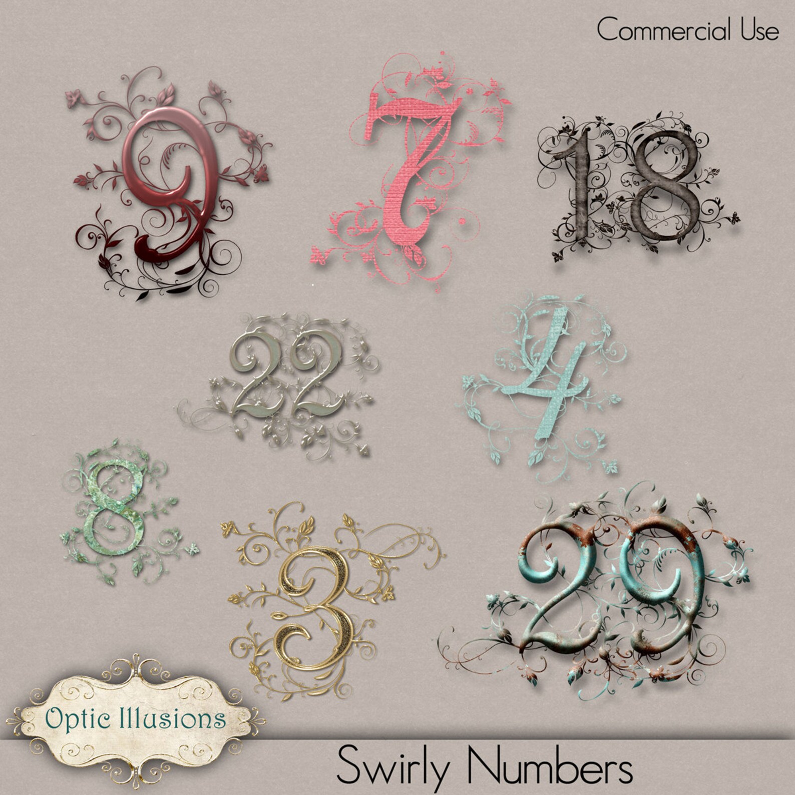 Swirly Fancy Numbers - Table Numbers - Commercial Use - - 0 Thru 31 ...