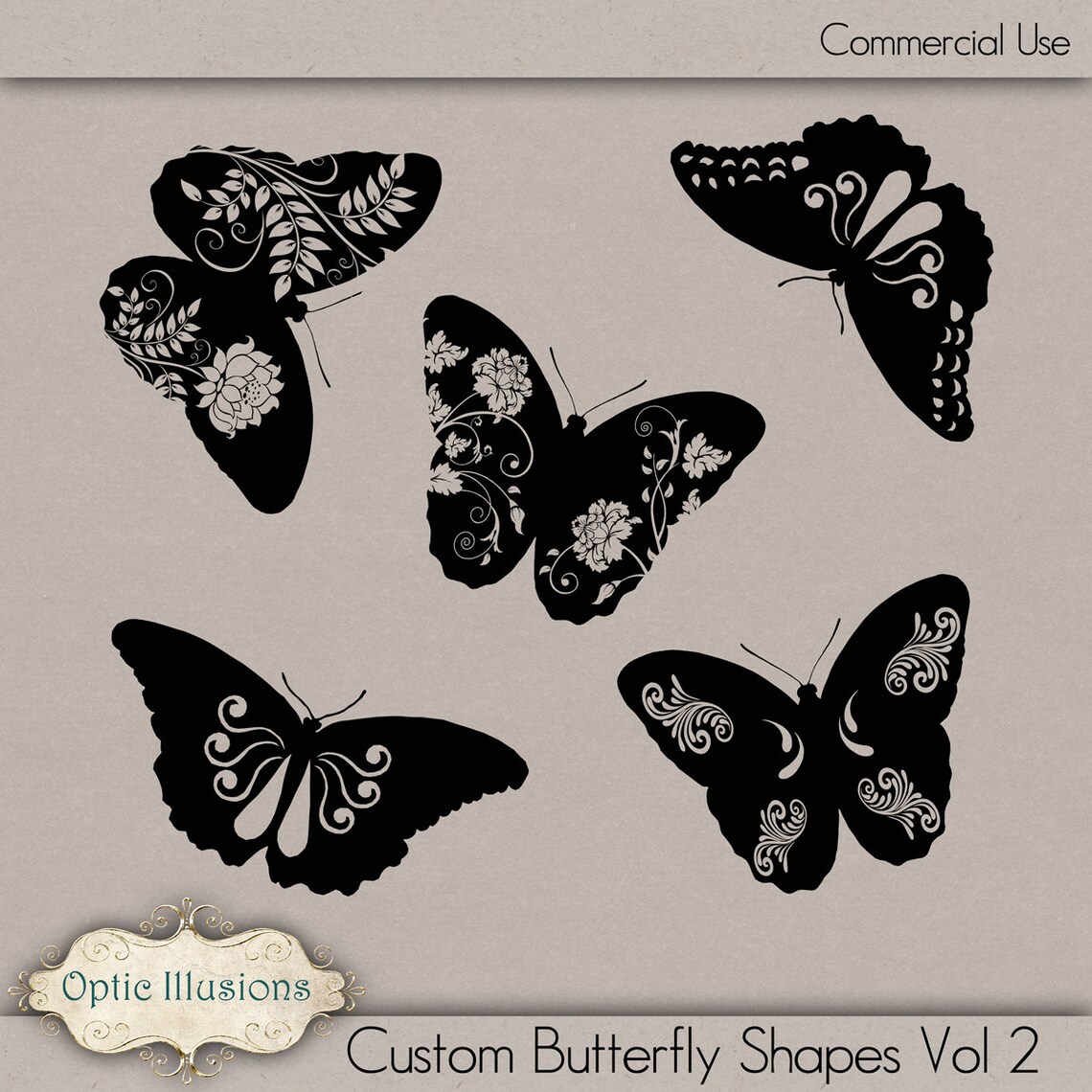 Custom Shape Butterflies - INSTANT DOWNLOAD - BUNDLE - Vol 1 and Vol 2 ...
