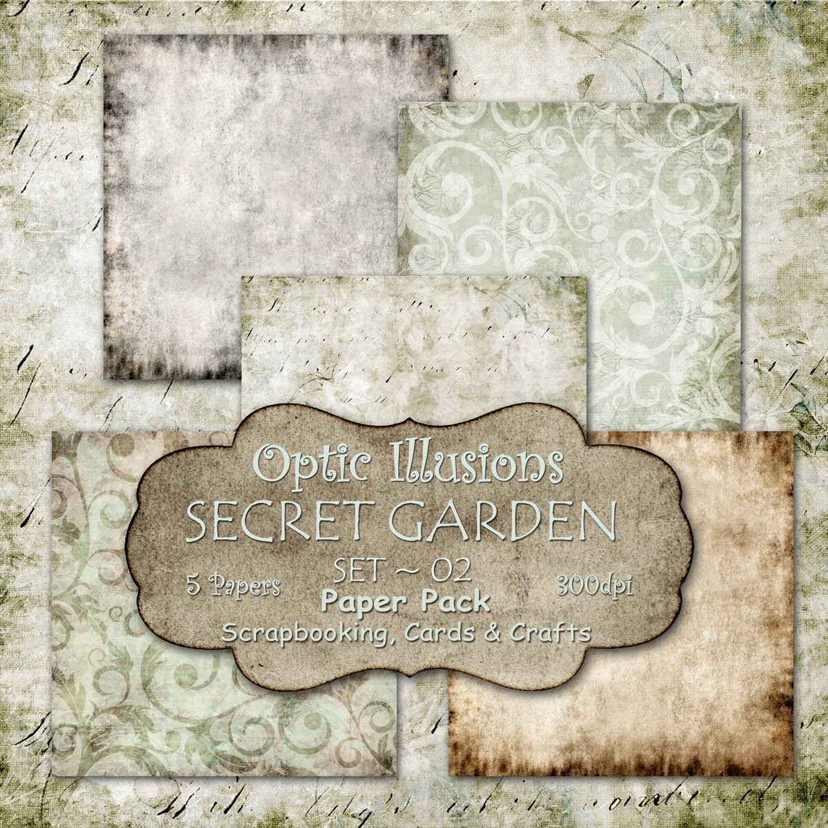 Secret Garden Set 02 Digital Scrapbooking Papers Paper - Etsy