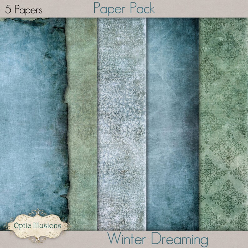 Winter Dreaming Digital Scrapbooking Papers Paper Pack - Etsy