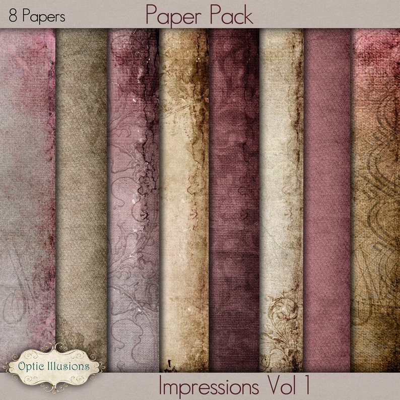 Digital Scrapbooking Paper Impressions Vol 1 Digital - Etsy