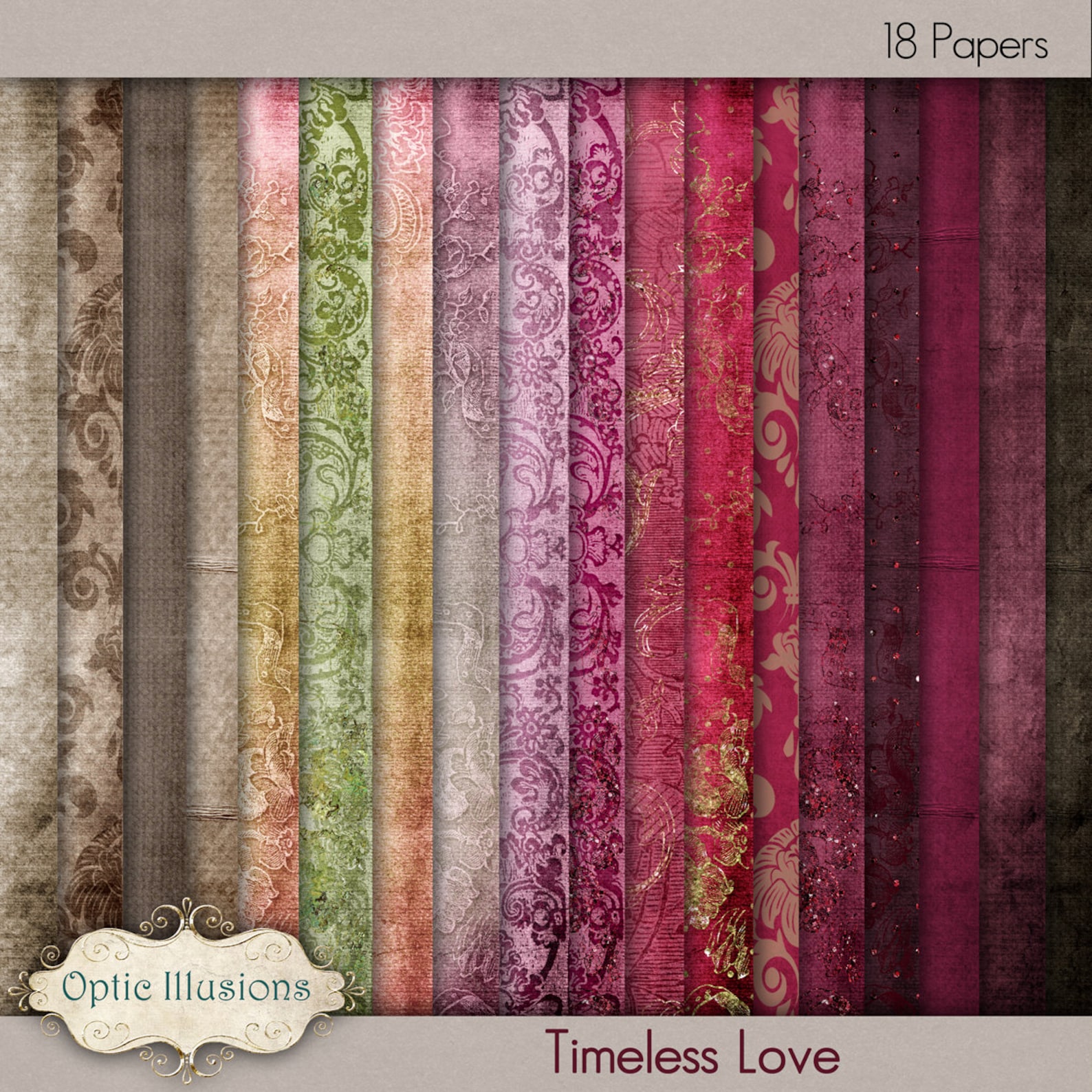 Timeless Love Digital Paper Digital Scrapbooking Papers | Etsy