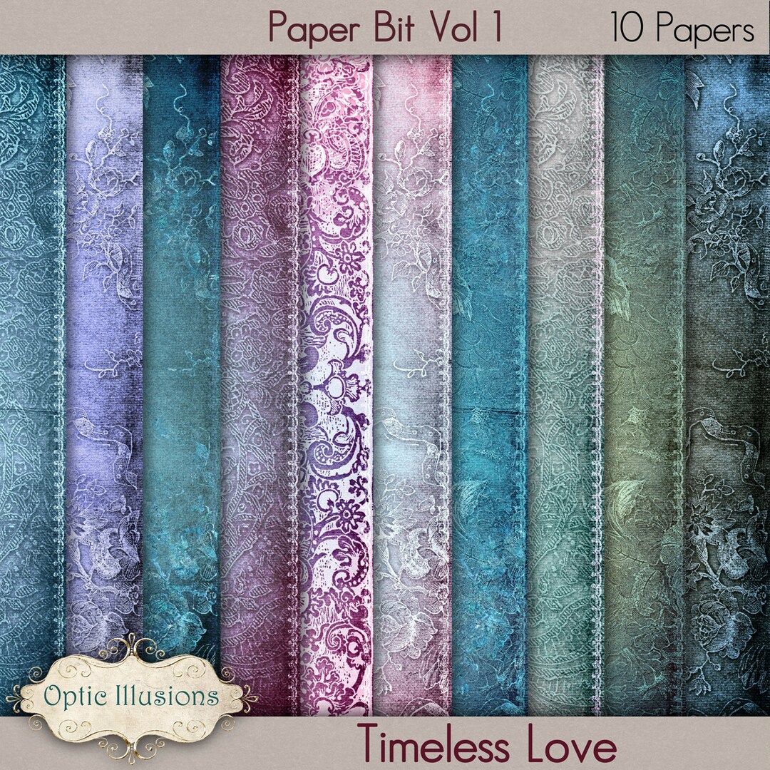 Digital Papers - Digital Scrapbooking Paper - Timeless Love - Paper ...