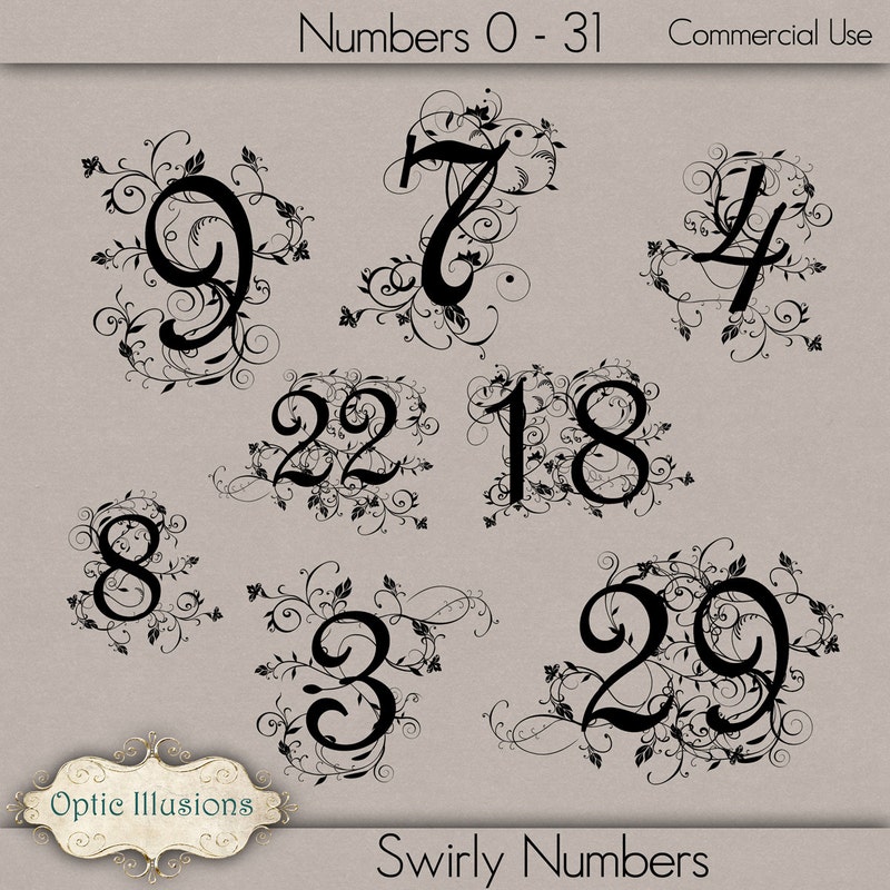 Fancy Numbers - Etsy