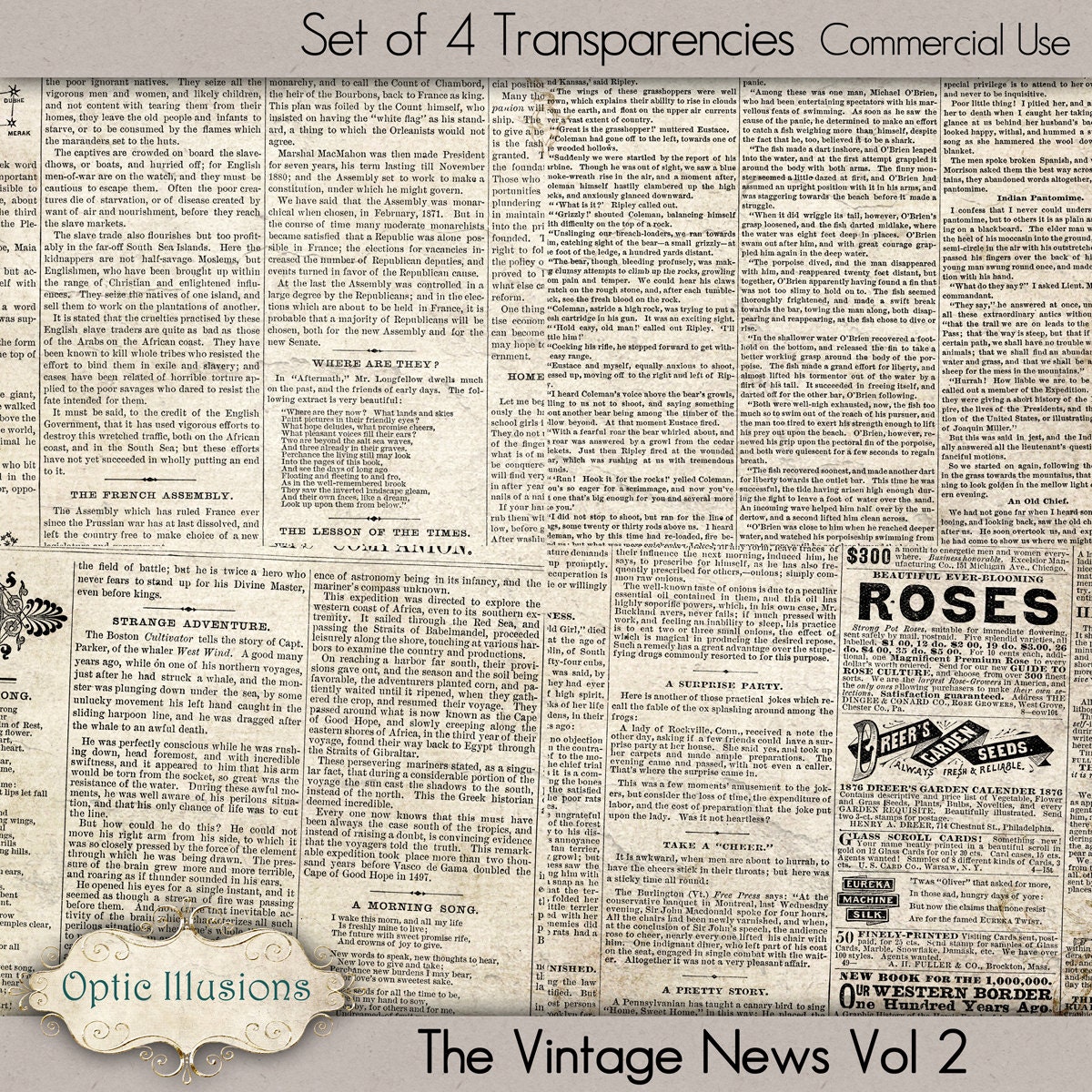 The Vintage News Vol 2 Transparencies Commercial Use | Etsy