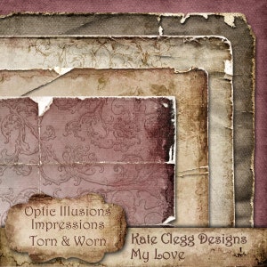 Digital Scrapbooking Papers Impressions My Love Torn and Worn Papers A ...