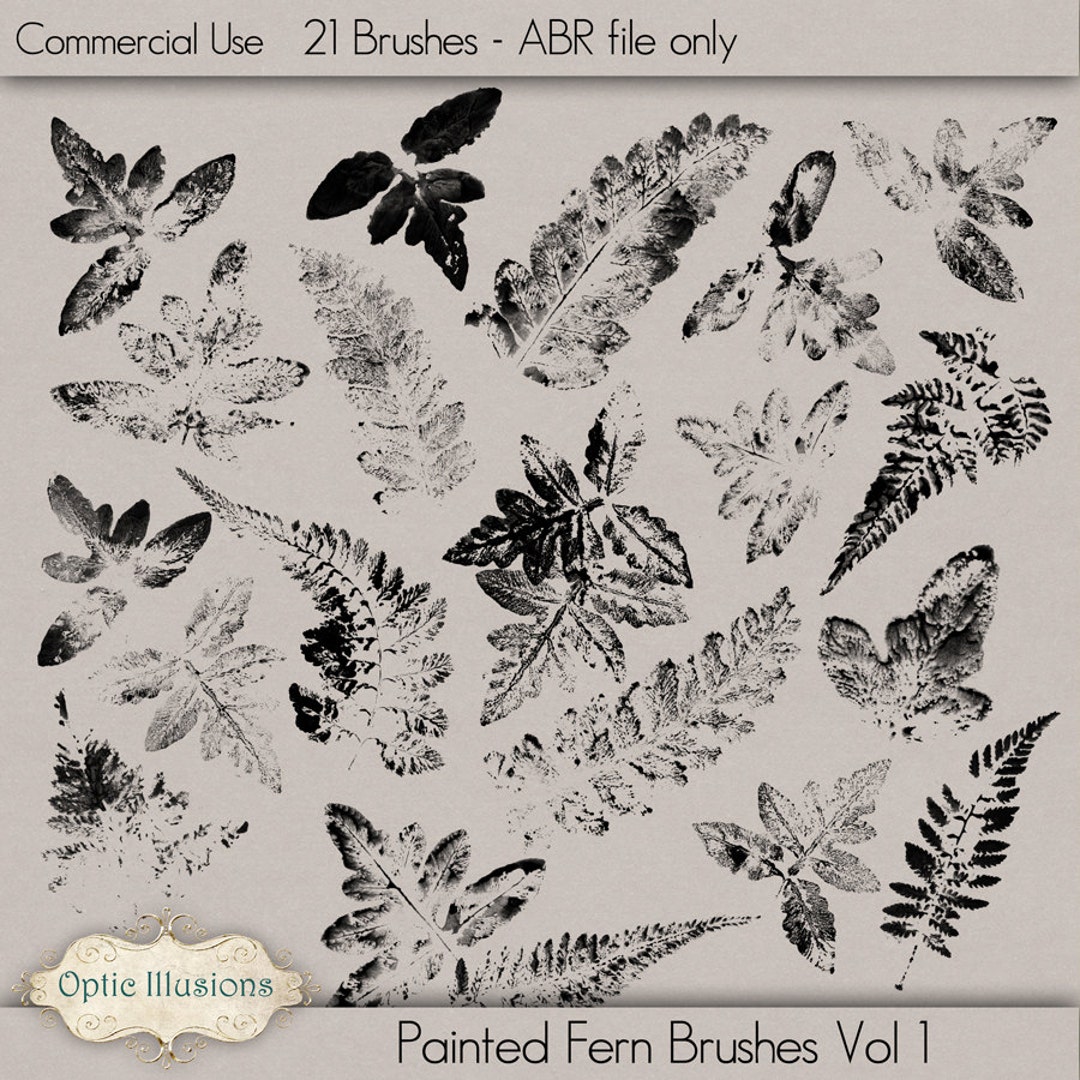 Painted Fern Brushes Vol 1 - Commercial Use - 21 Painted Fern Brushes ...