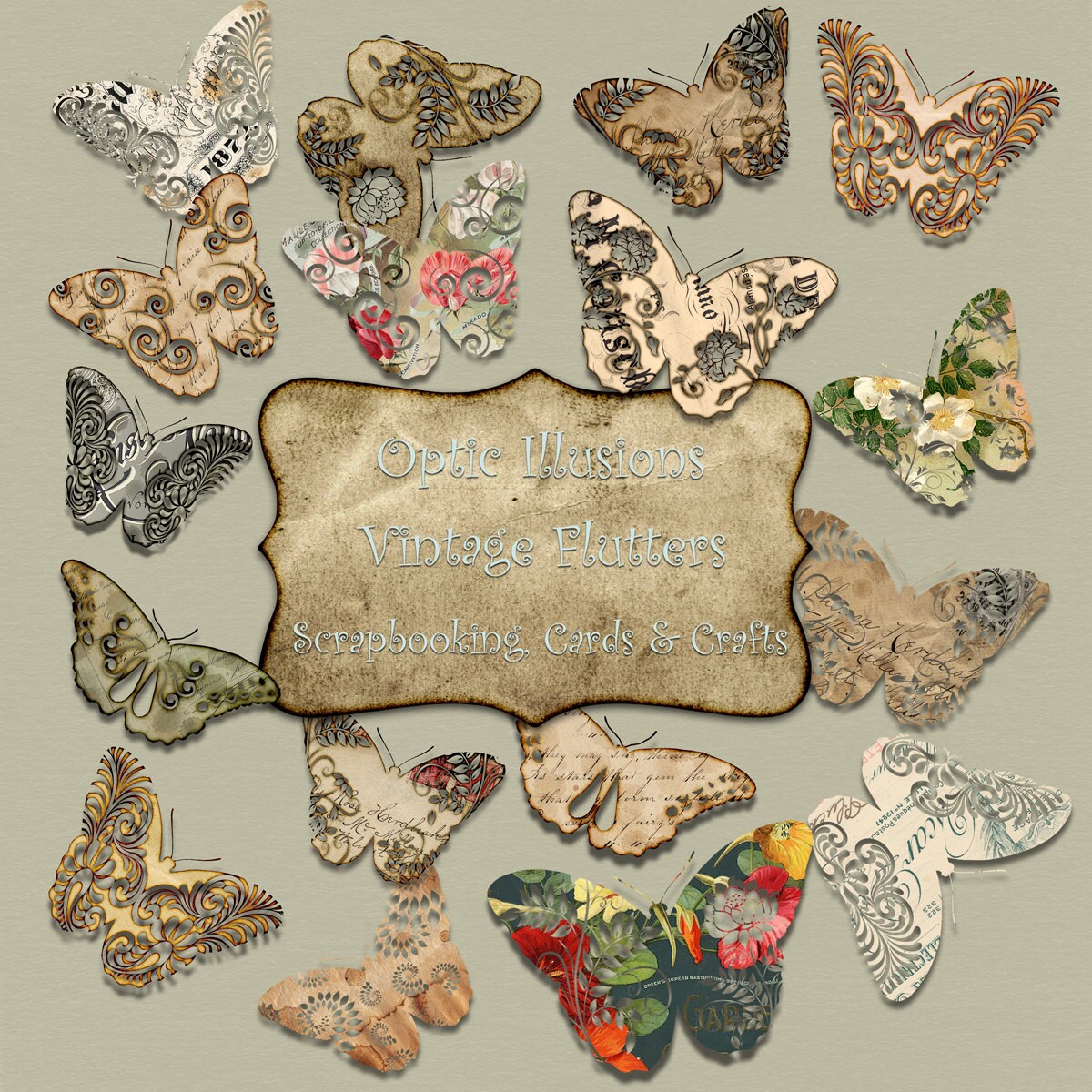 Vintage Paper Butterflies 20 Digital Scrapbooking Elements - Etsy