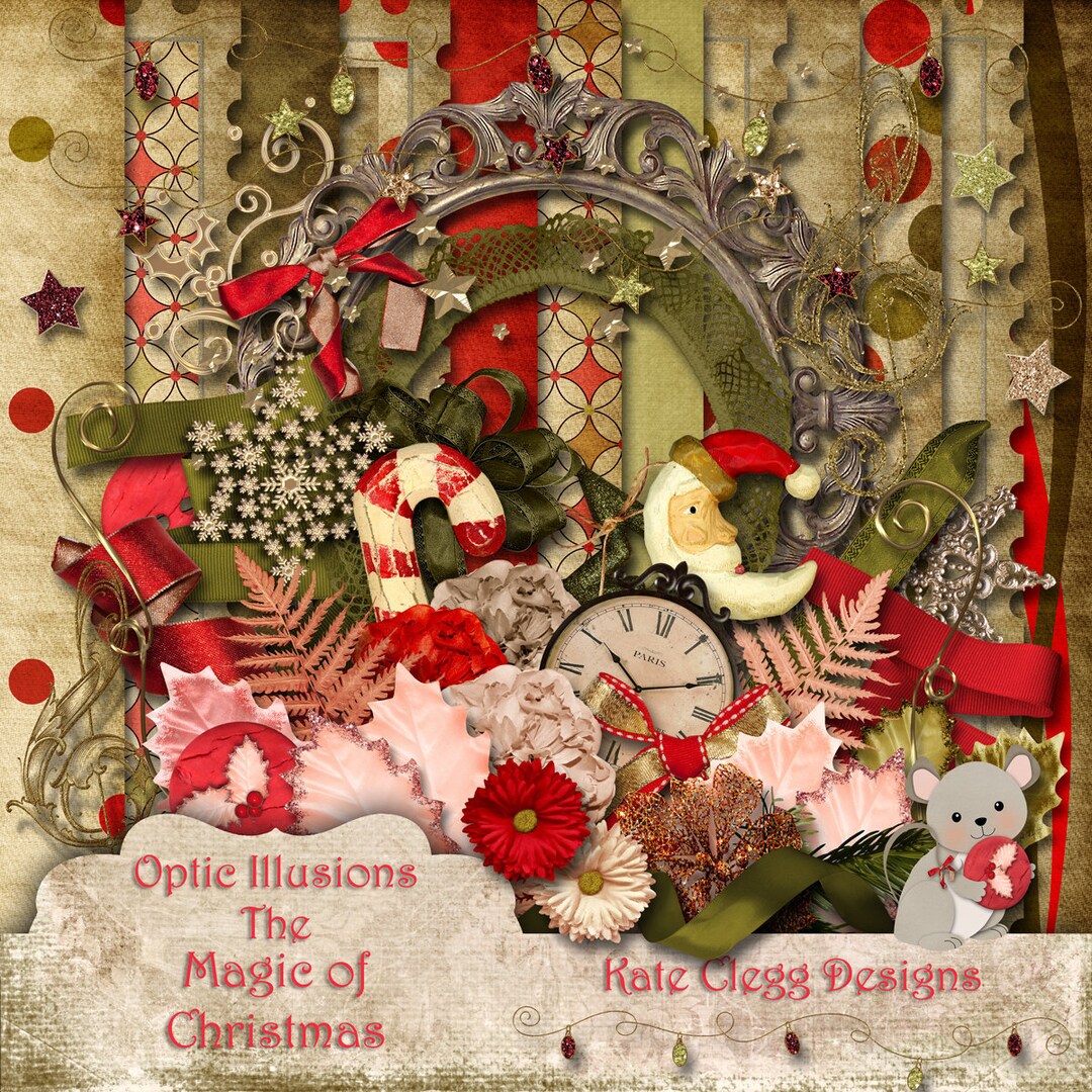 The Magic of Christmas - Digital Scrapbooking Kit - 13 Papers and Over ...