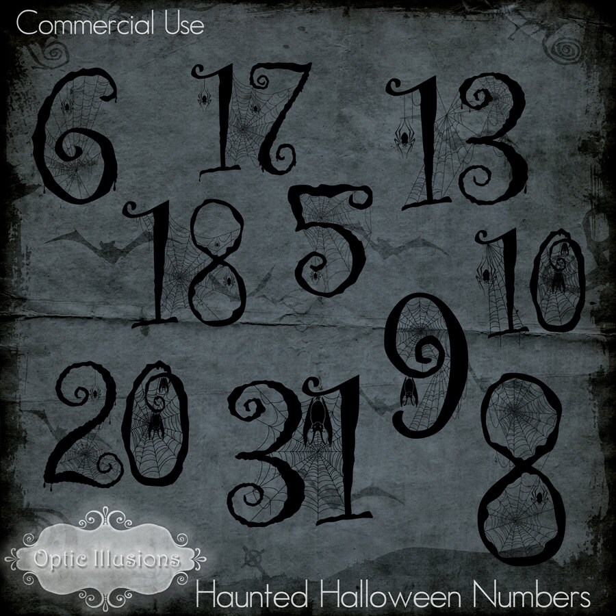 Haunted Halloween Numbers INSTANT DOWNLOAD Invitations - Etsy