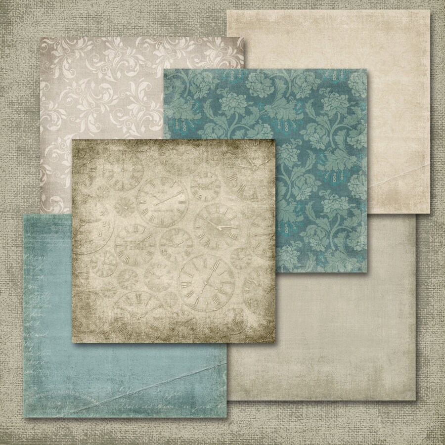 The Measure of Time - Digital Scrapbooking Paper Pack - 17 Great Papers ...