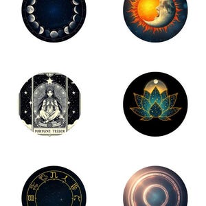 Pre-cut 24 Celestial Sticker Collection – Stars, Moons, Planets, and ...