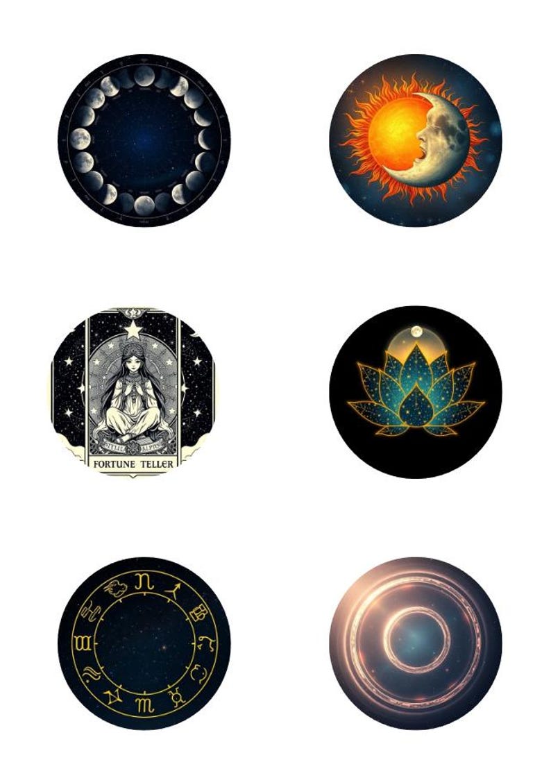 Pre-cut 24 Celestial Sticker Collection – Stars, Moons, Planets, and ...