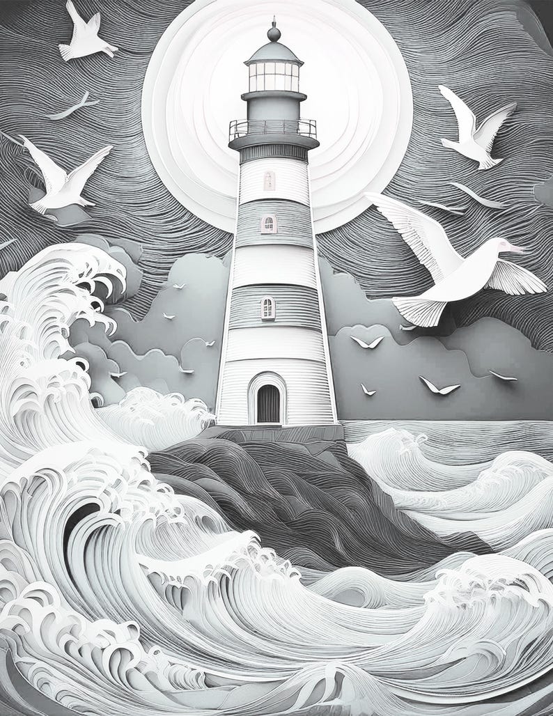 Nature-inspired Coloring Pages for Adults or Kids Outdoor, Landscape ...