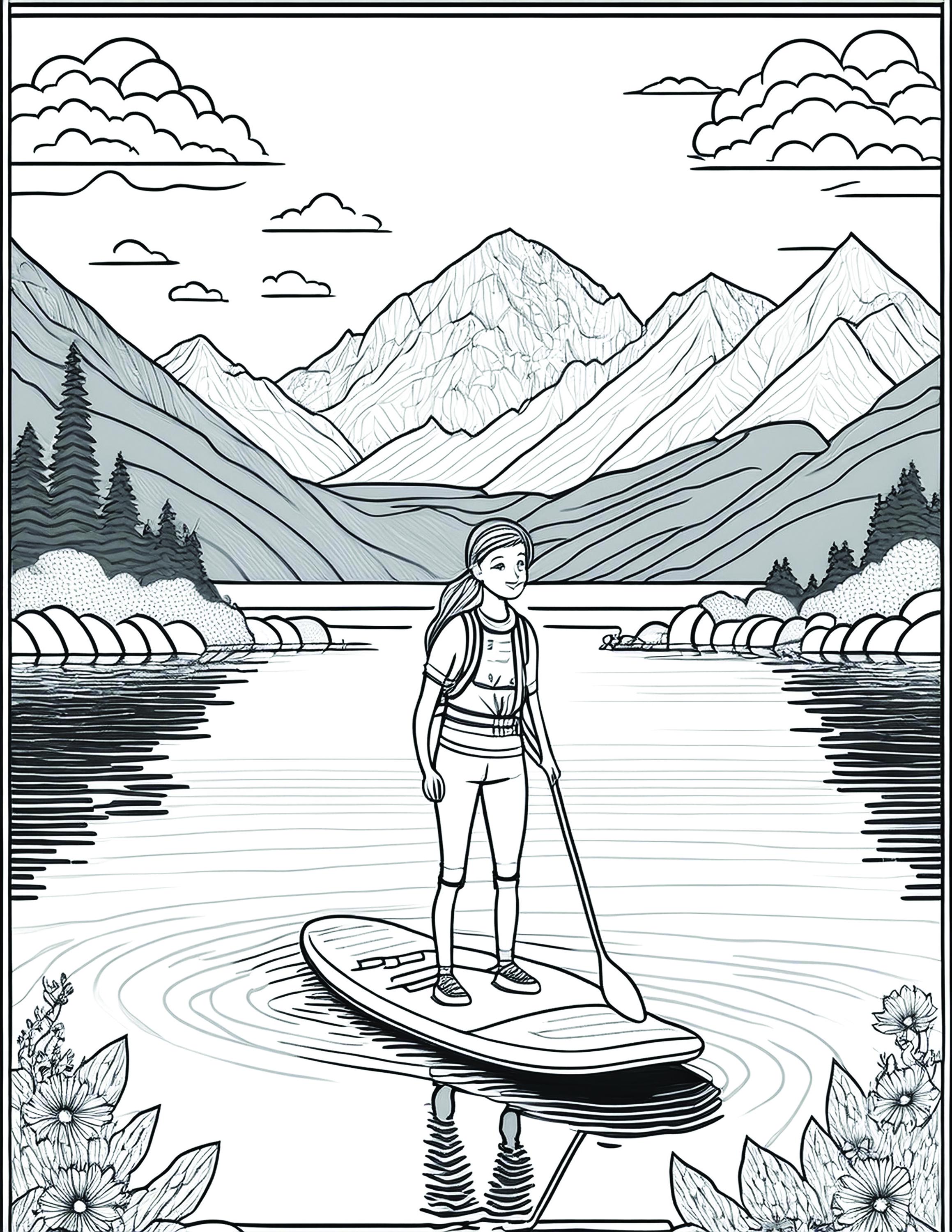 Nature-inspired Coloring Pages for Adults or Kids Outdoor, Landscape ...