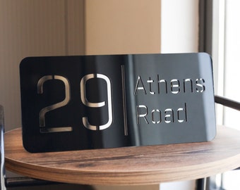 Personalized Acrylic Door Number Modern House Address Plaque Custom ...