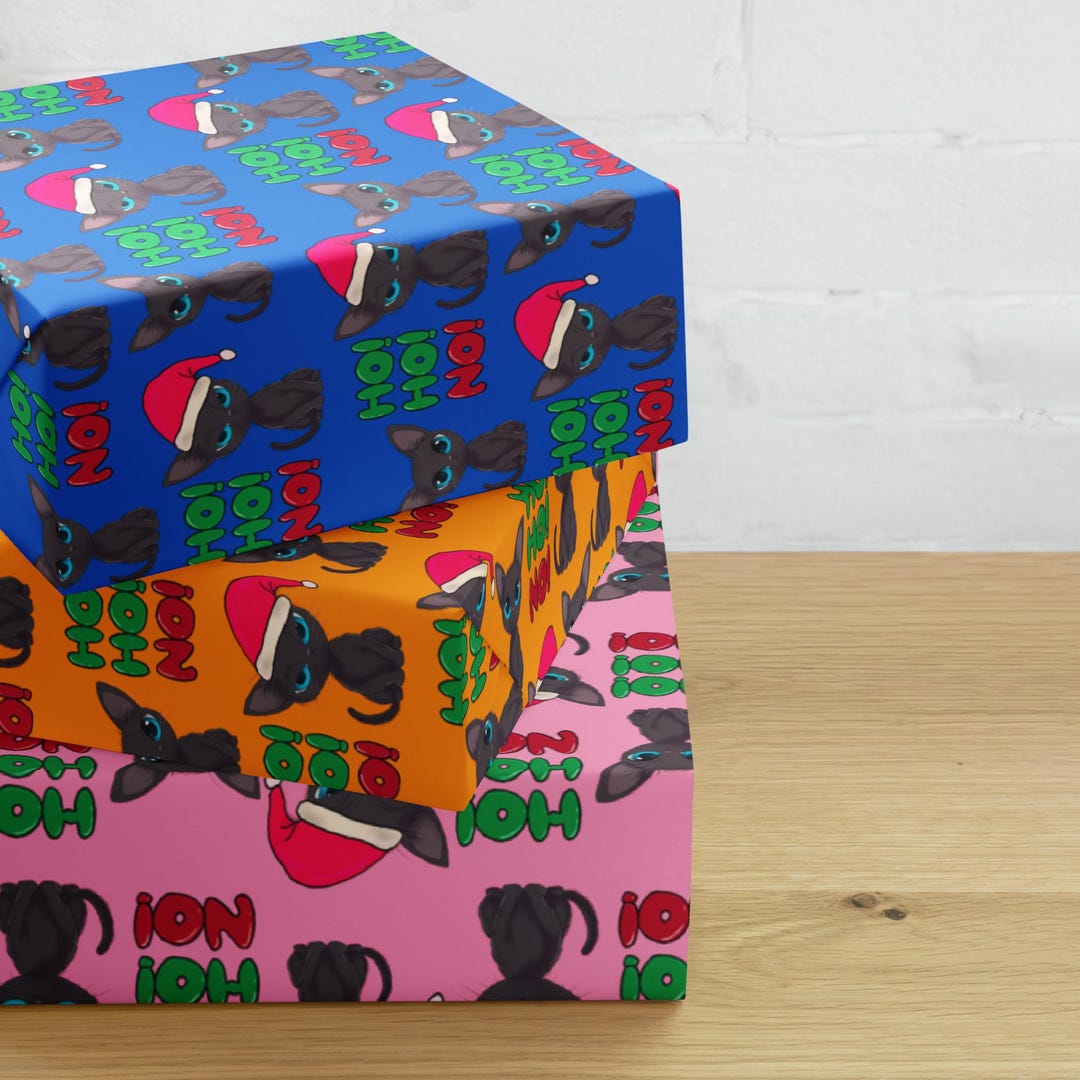 Grumpy Cat Christmas Wrapping Paper – "ho! Ho! No!" 3-pack - Etsy