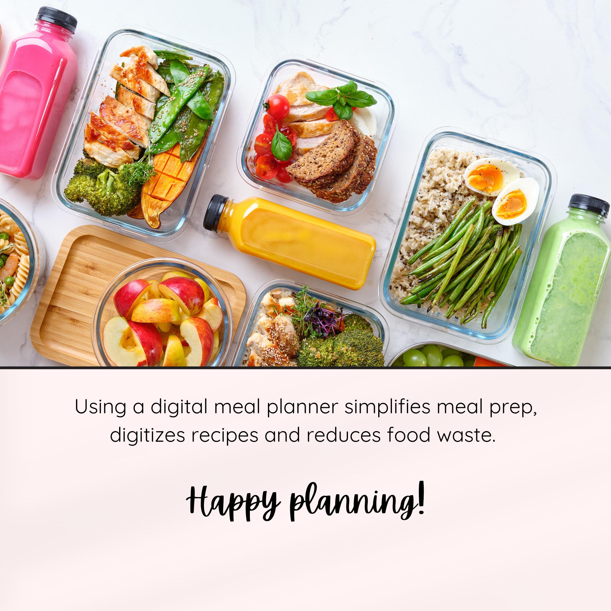 Meal Planner Google Sheets Digital Weekly Grocery Automated Shopping ...