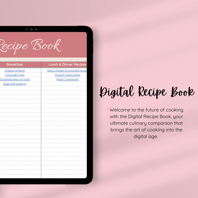 2026 Recipe Book Google Sheets Cookbook Digital Recipe Template Planner ...