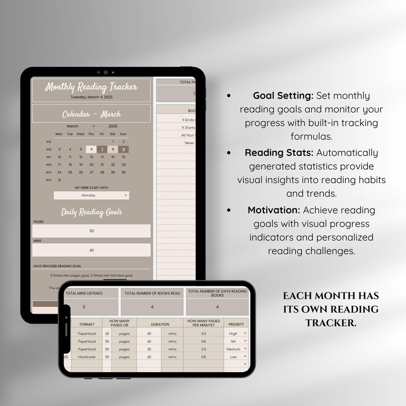2026 Digital Book Tracker: Reading Journal Google Sheet Template ...