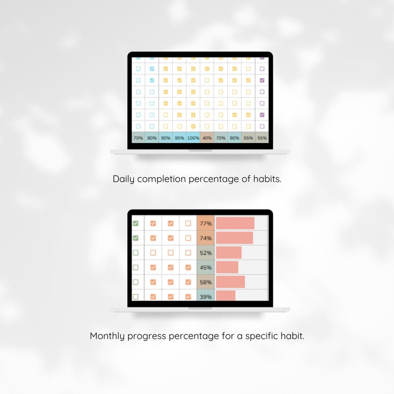 Annual Habit Tracker Spreadsheet: Bunny Theme (google Sheets Digital ...
