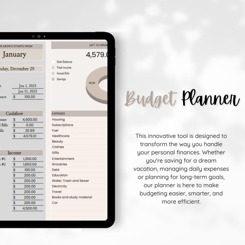 Digital Budget Spreadsheet Planner 2025 Google Sheet Spending Financial ...