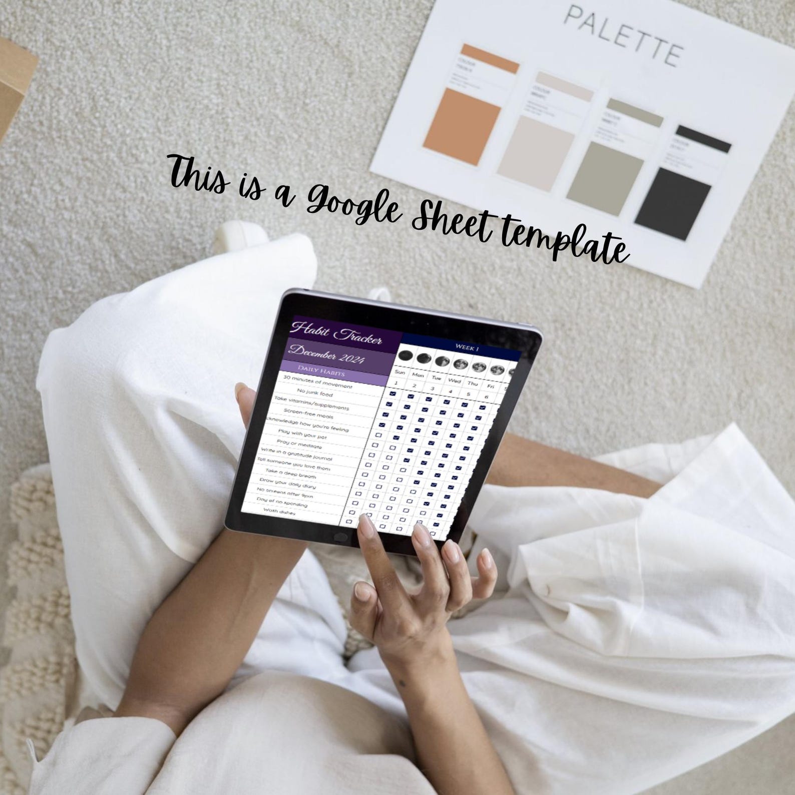 Annual ADHD Habit Tracker Spreadsheet Template Habits Google Sheets ...