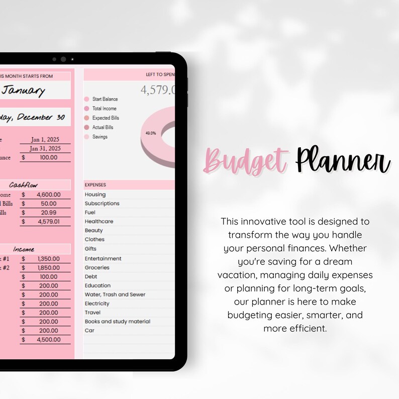 2026 Digital Budget Spreadsheet Planner Google Sheet Spending Financial ...