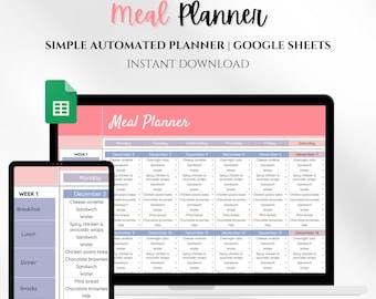 Weekly Meal Planner Template & Automated Grocery List - Macro and ...