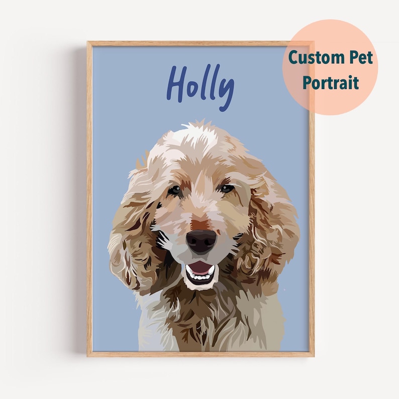 Custom Modern Dog Portrait, Color Block Pet Poster, Handmade Animal ...