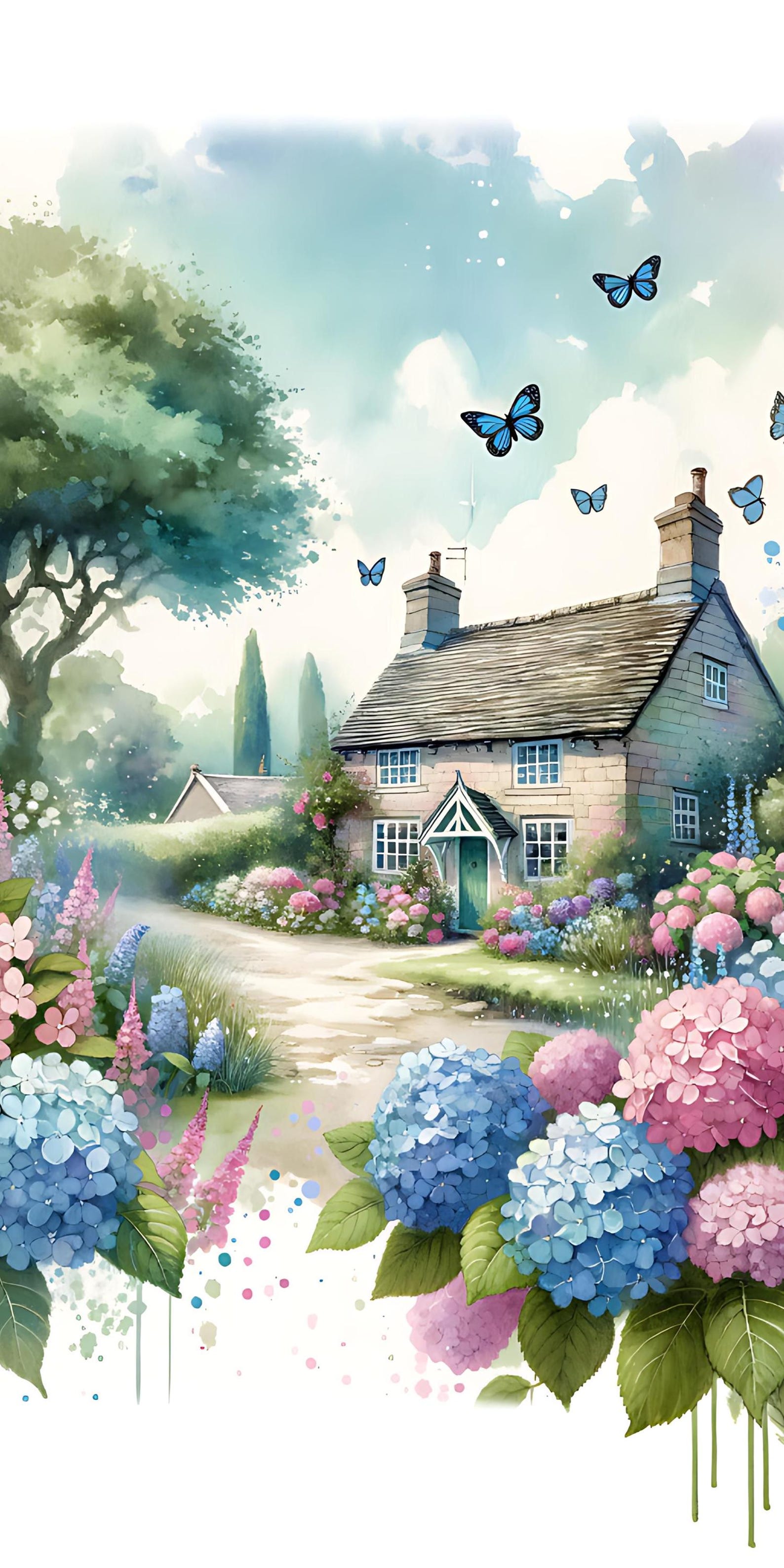 English Countryside Digital Download Wall Art, Notebook, Wrapping Paper ...