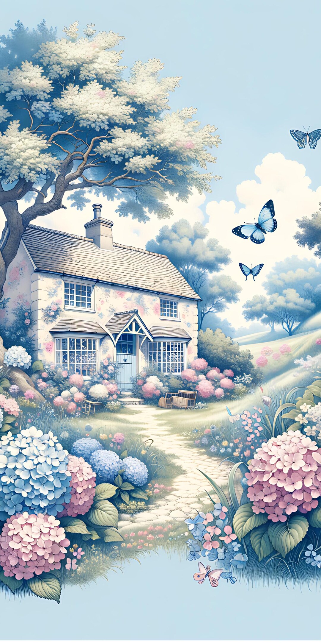 English Countryside Digital Download Wall Art, Notebook, Wrapping Paper ...