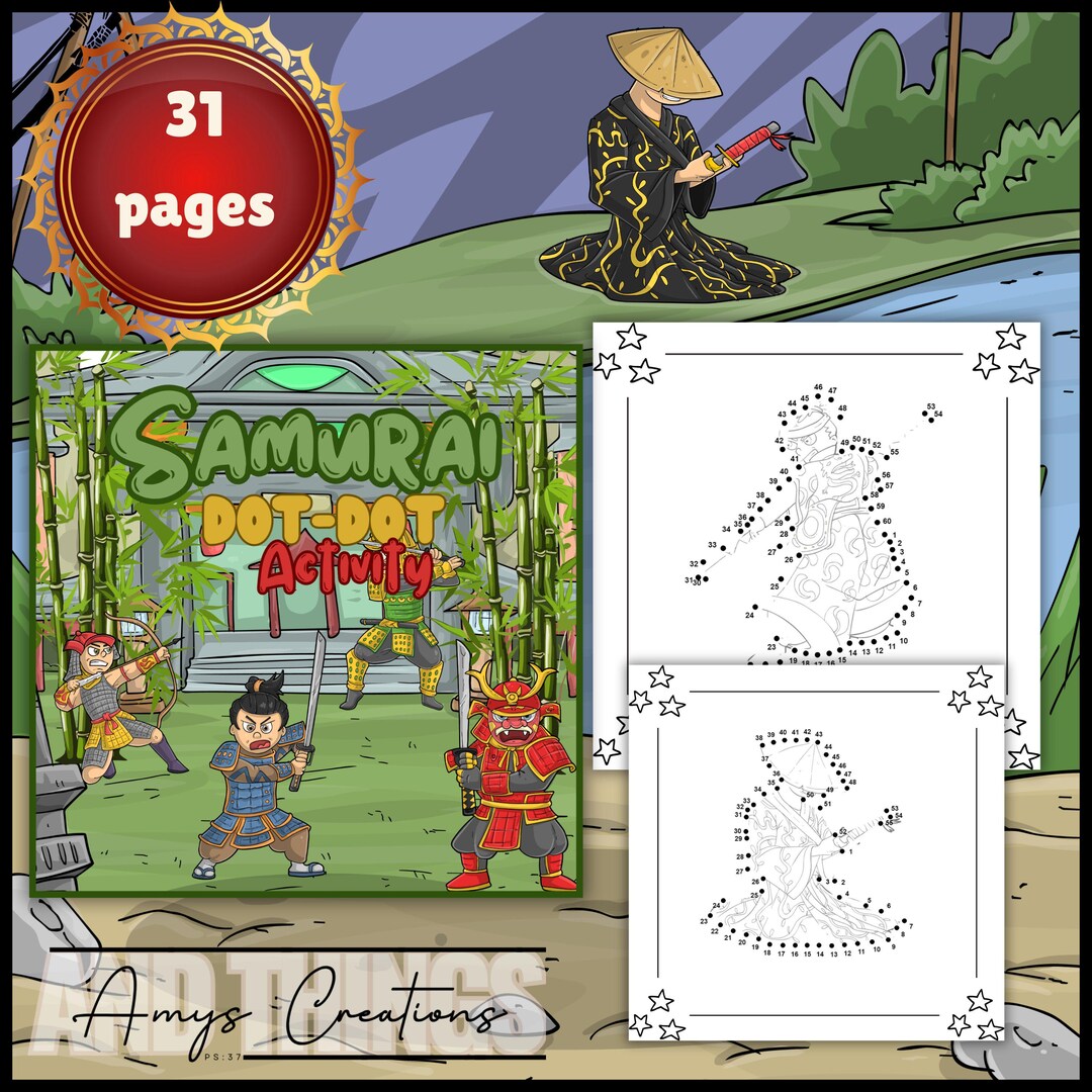 Samurai, Dot to Dot, Activity for Kids, for Math - Etsy