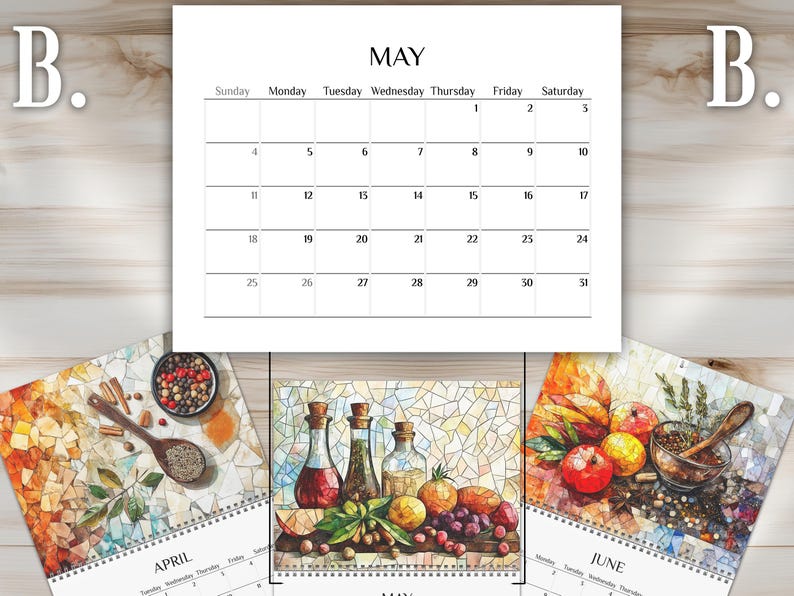 Kitchen Spices 2025 Wall Calendar With Grid Variations, in Matte and ...