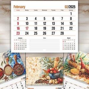 Kitchen Spices 2025 Wall Calendar With Grid Variations, in Matte and ...