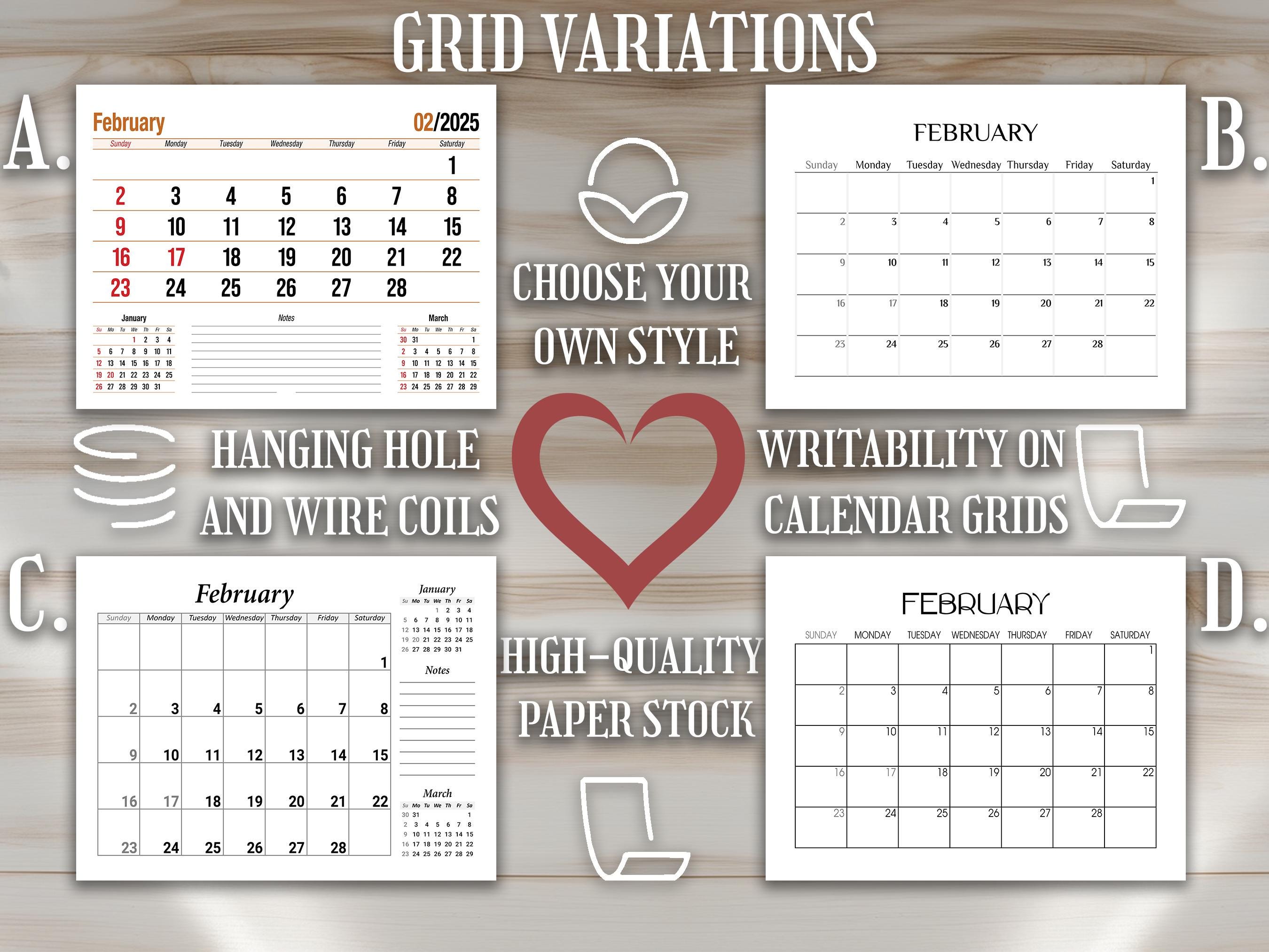 Kitchen Spices 2025 Wall Calendar With Grid Variations, in Matte and ...