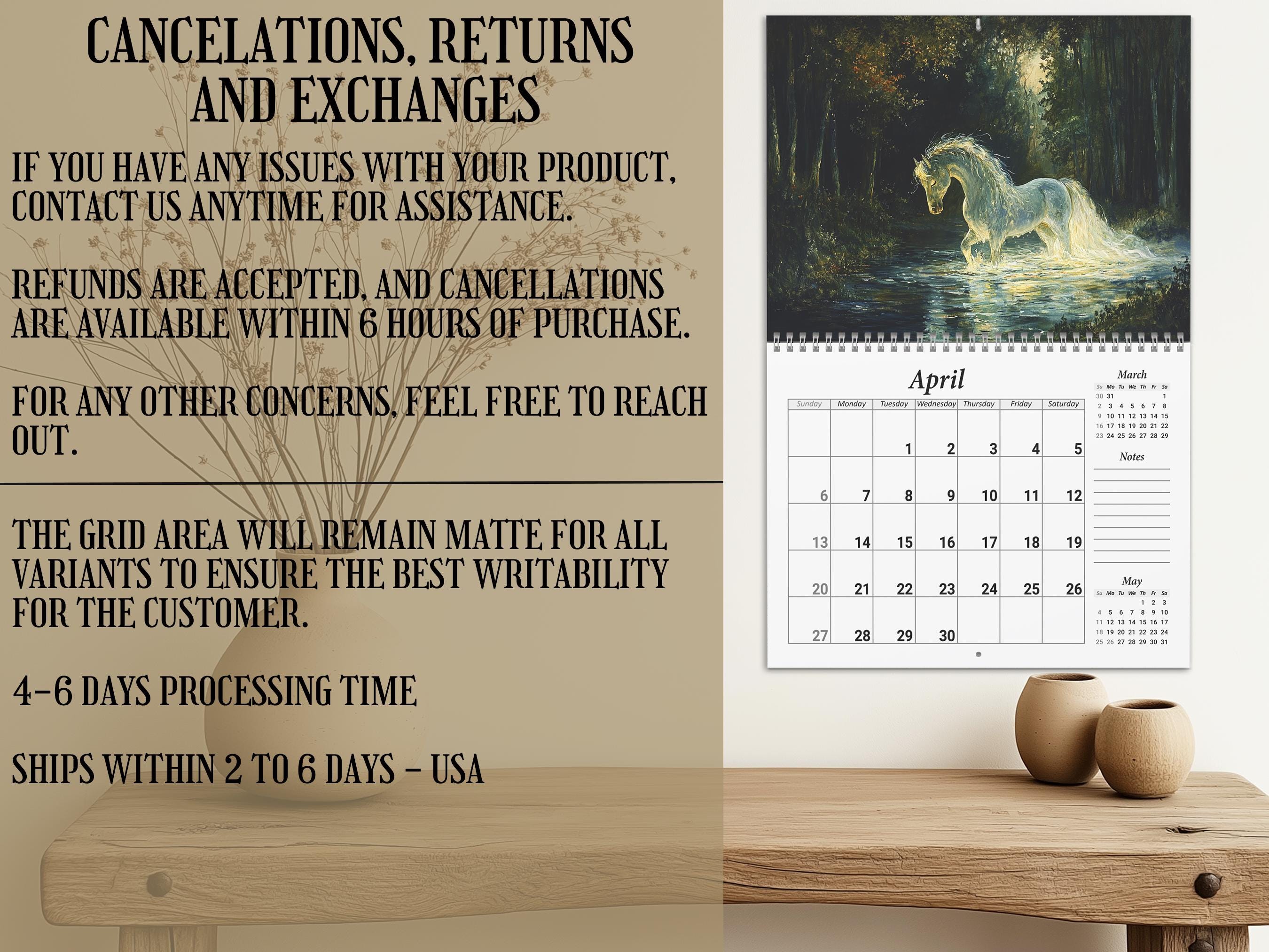 Mythical Creatures 2025 Wall Calendar With Grid Variations, in Matte ...