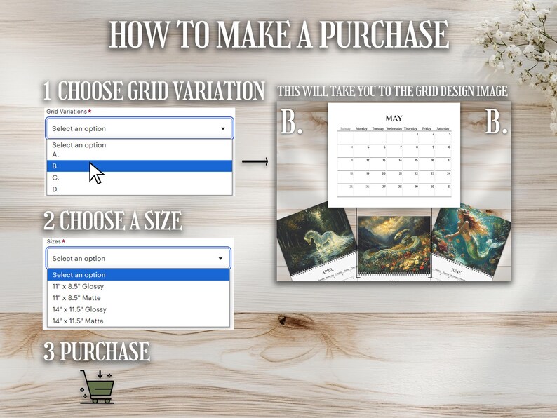 Mythical Creatures 2025 Wall Calendar With Grid Variations, in Matte ...