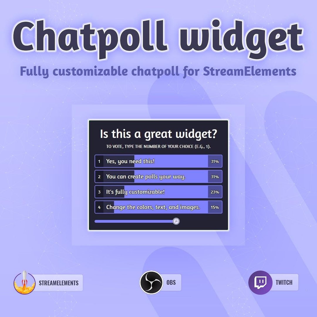 Custom Chat Poll - Twitch-chatwidget - Fully Customizable, Colors, Text ...