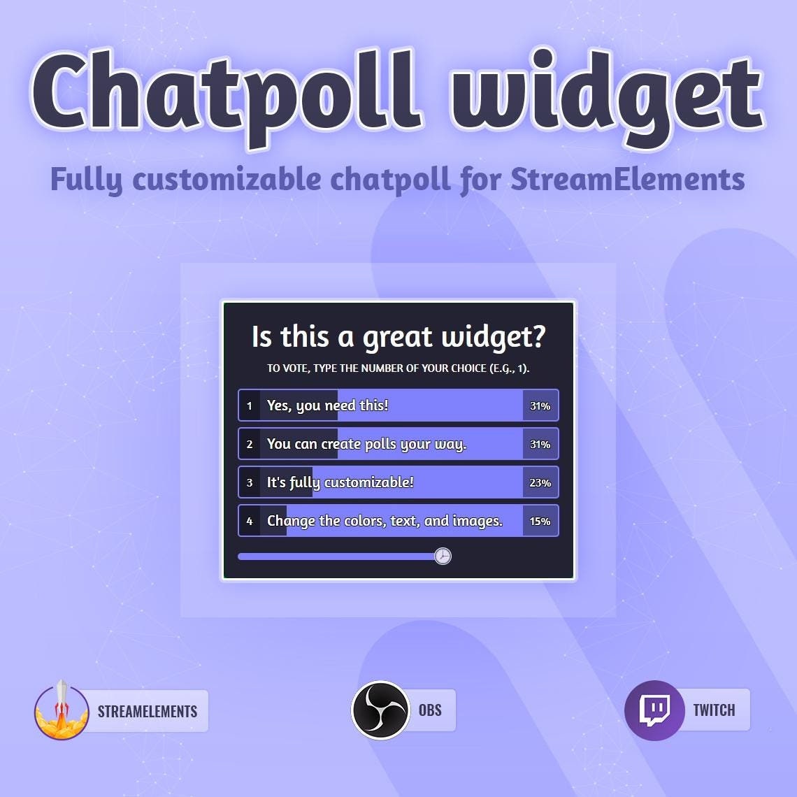 Custom Chat Poll - Twitch-chatwidget - Fully Customizable, Colors, Text ...