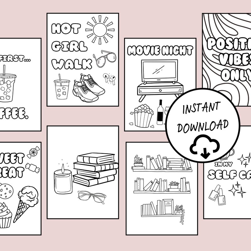 Girly Coloring Sheets - Etsy