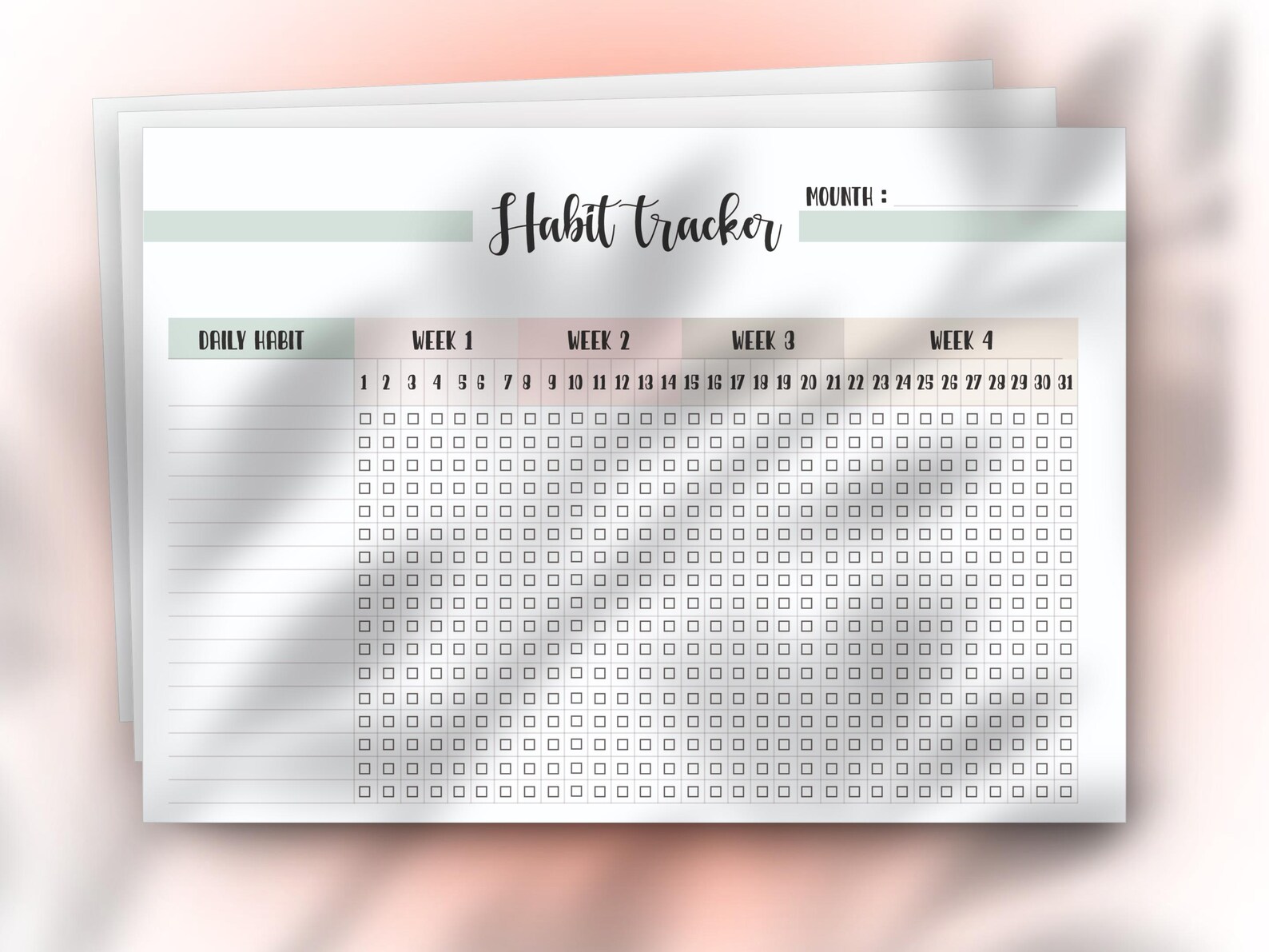 Habit Tracker Printable, Habit Tracker Custom, Habit Trackers Printable ...