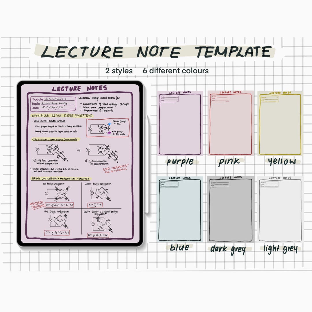 Plantilla de notas de clase para estudiantes - Etsy México