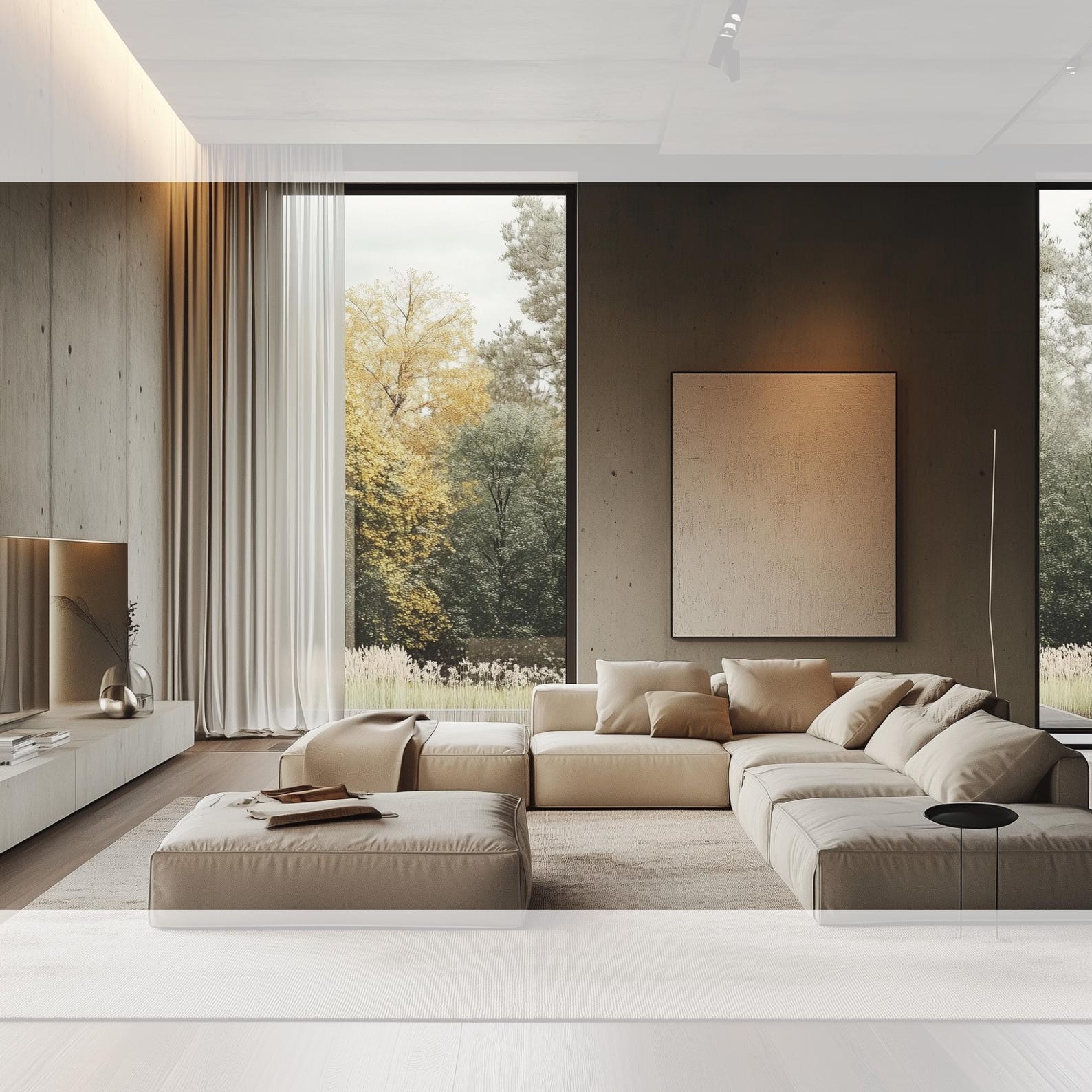 Custom Cozy Living Room Interior Design With 4 PNG RENDERING VIEW ...