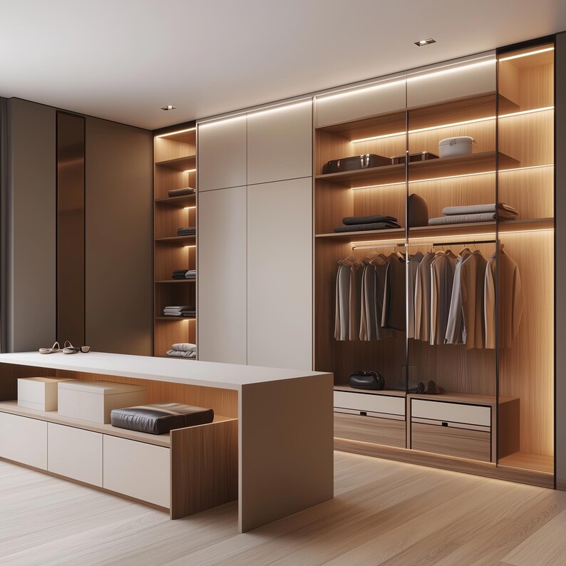 Walkin Closet Interior Design With the Minimalist Theme, Custom 3D ...
