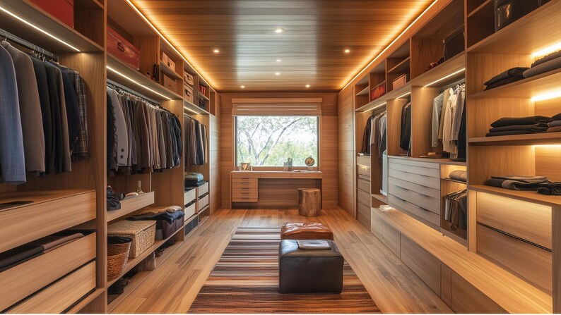 Walk-in Closet, Bedroom and Bathroom Interior Design, Custom 3D Model ...